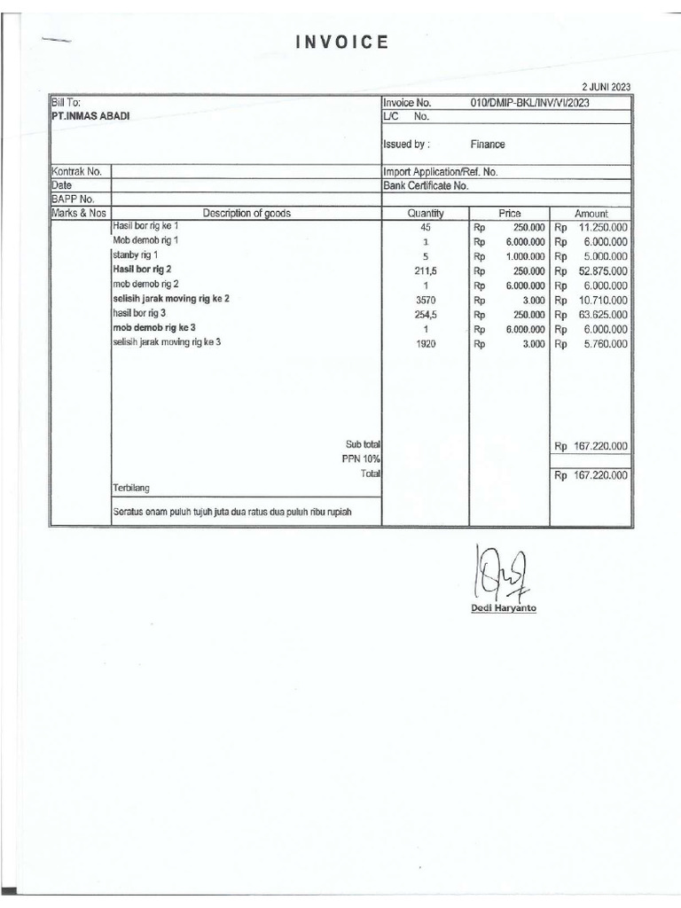 Invoice Bor | PDF
