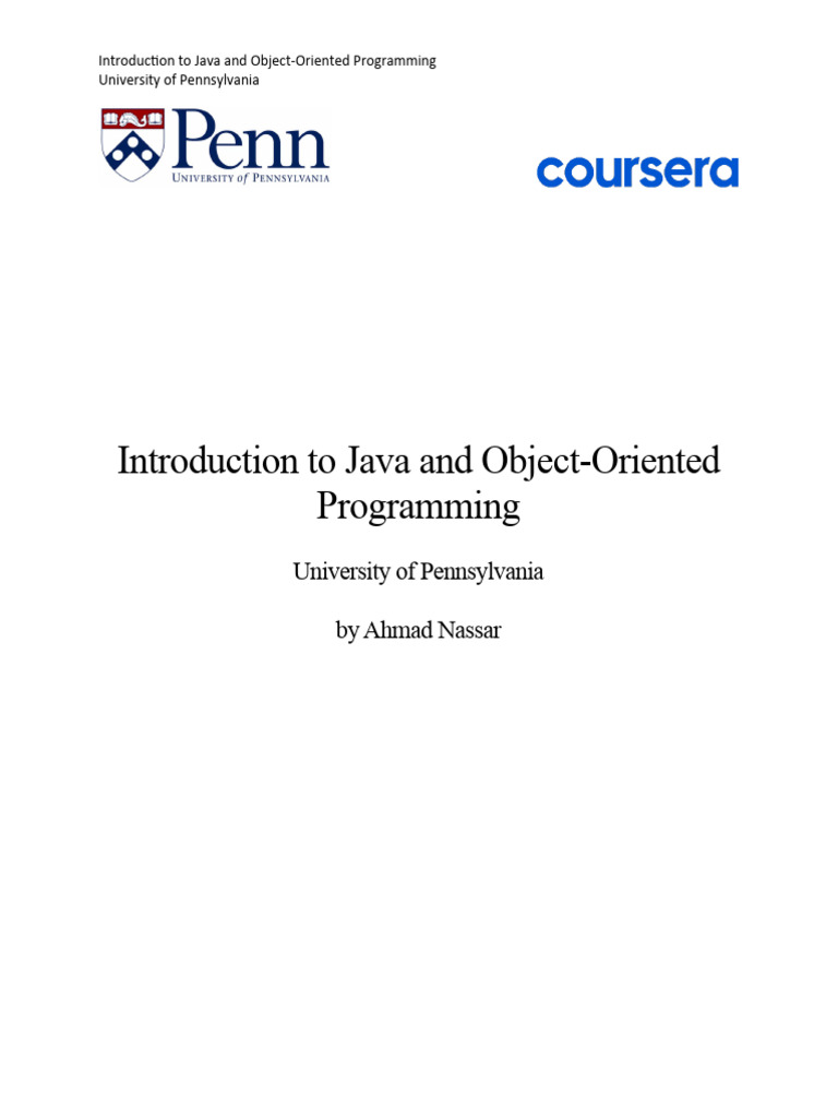 Introduction To Java and Object-Oriented Programming | PDF | Java ...