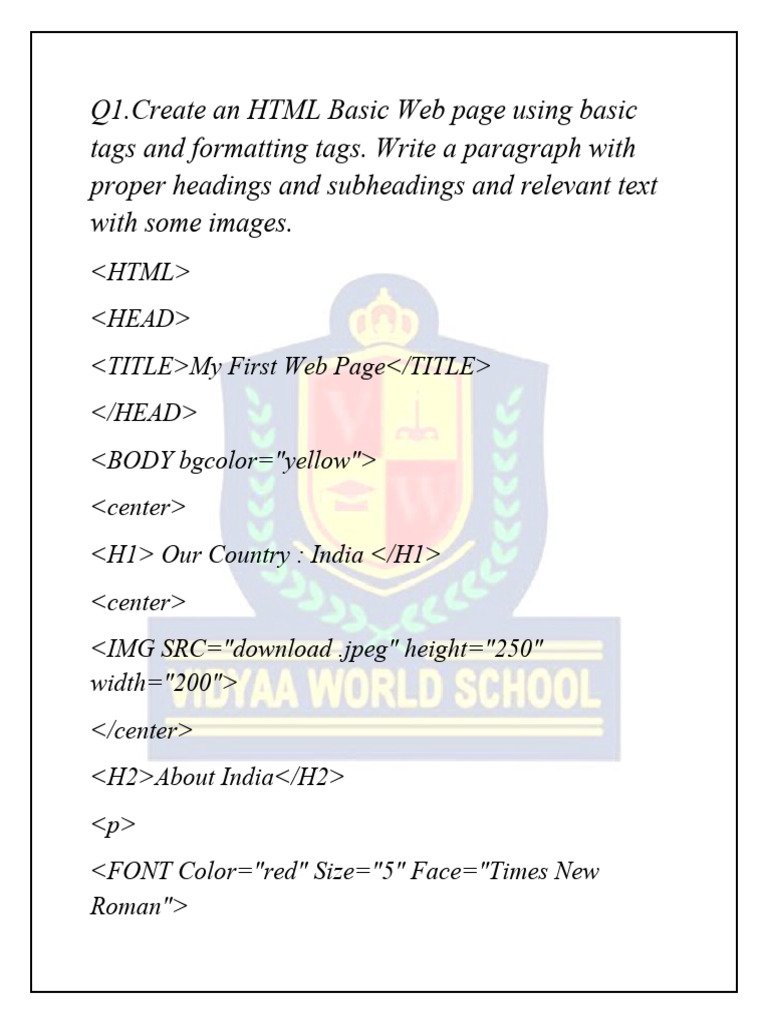 Computer Project | PDF | Html Element | Html
