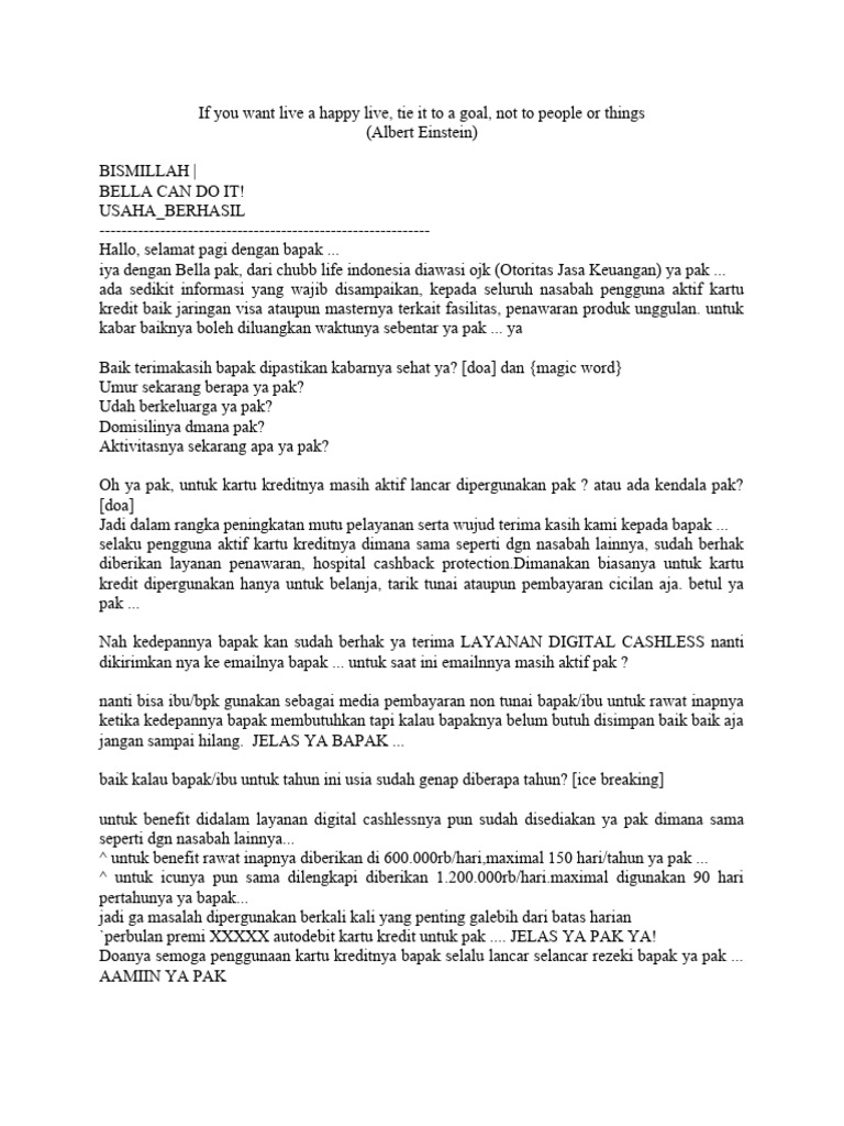 Bella's Script | PDF | Bisnis | Pengelolaan Keuangan & Uang