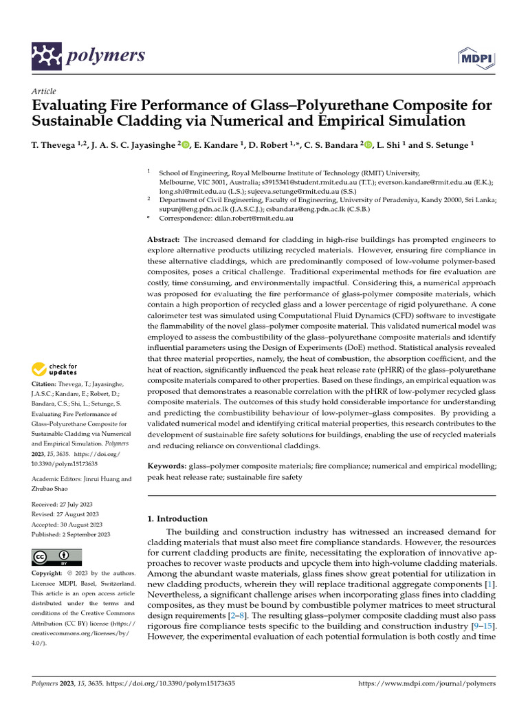 Evaluating Fire Performance of | PDF | Differential Scanning ...