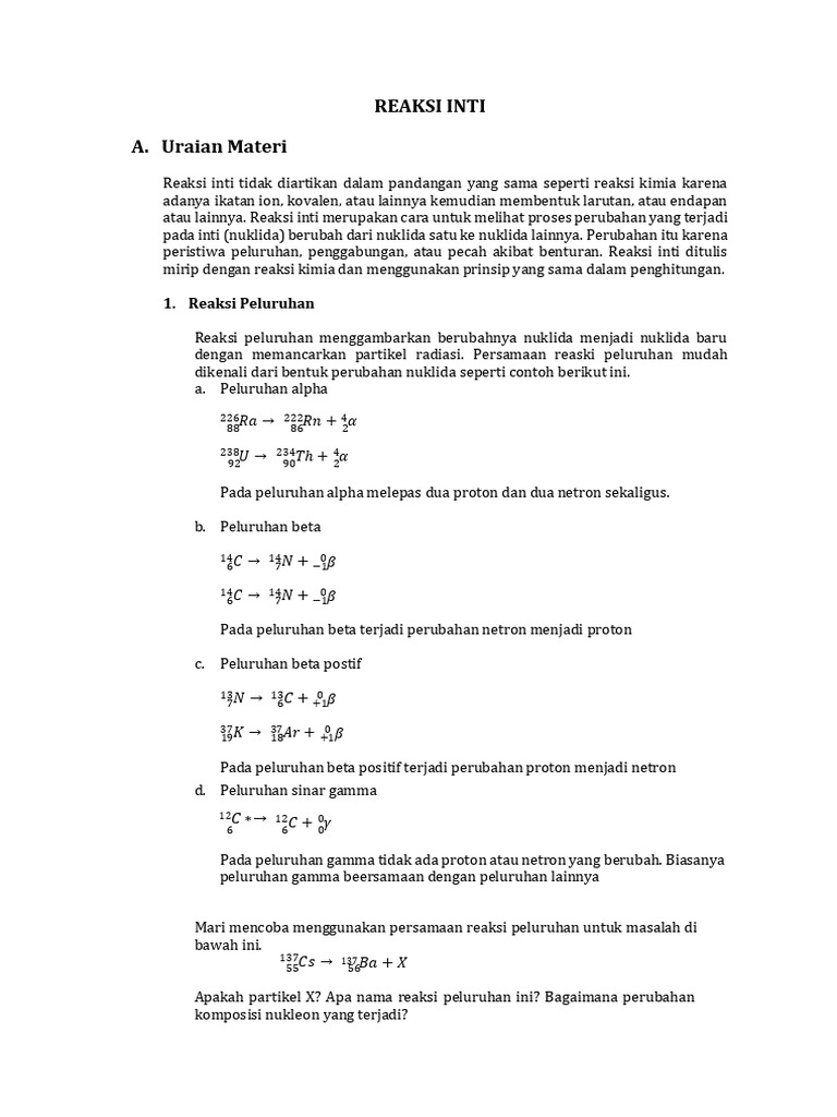 Modul Reaksi Inti | PDF