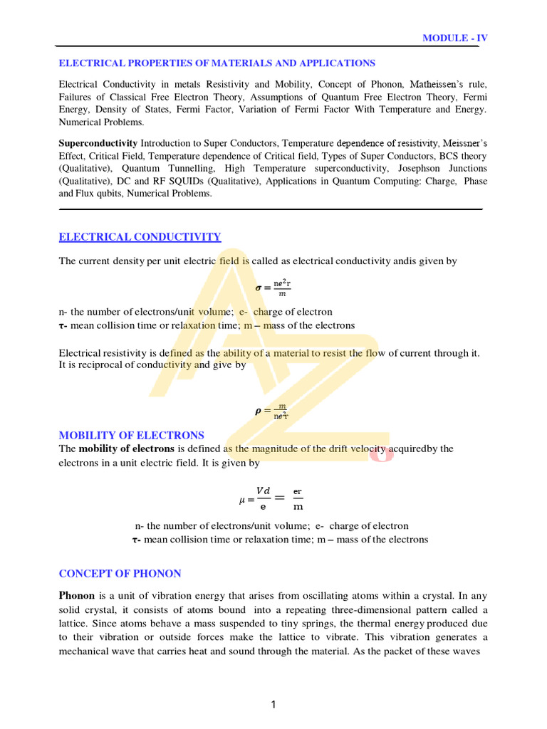 Electrical Properties & Applications | PDF | Superconductivity | Quantum Tunnelling