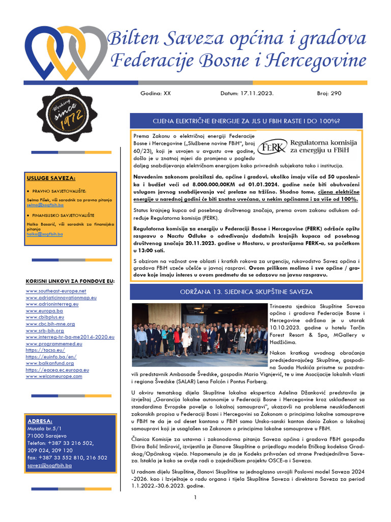 Bilten SOGFBIH Br. 290 | PDF