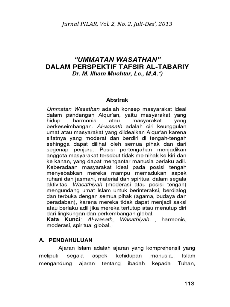 Ummatan Wasathan | PDF