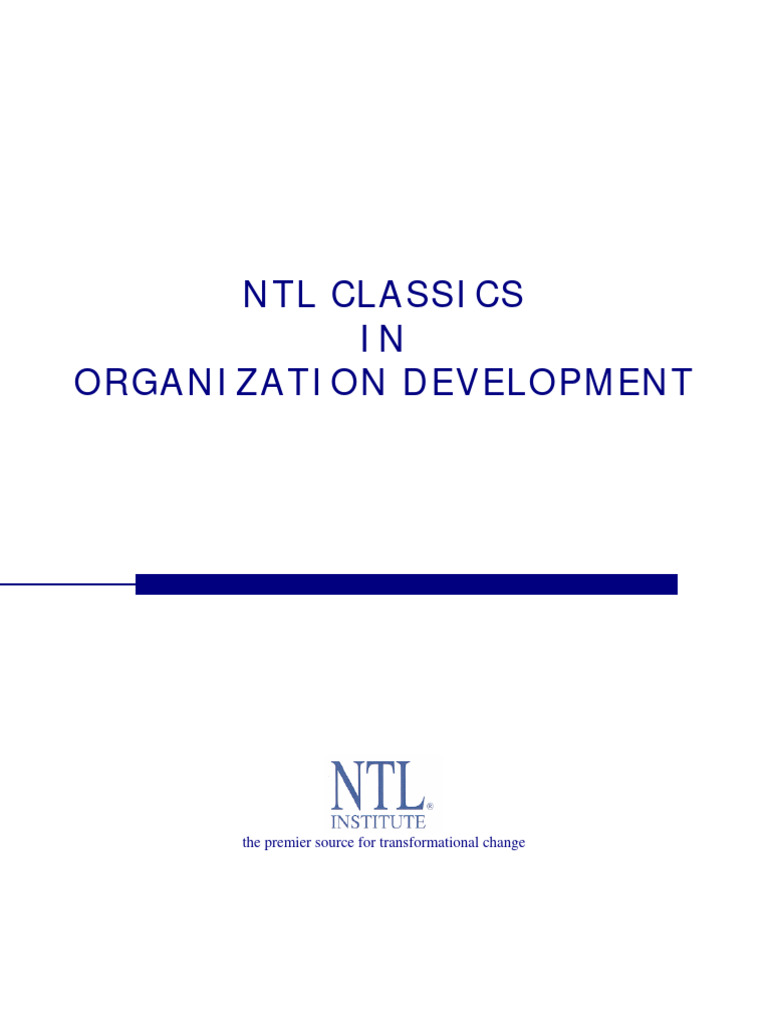NTL Institute Classics in Organization Development | PDF | Organization Development | Consultant