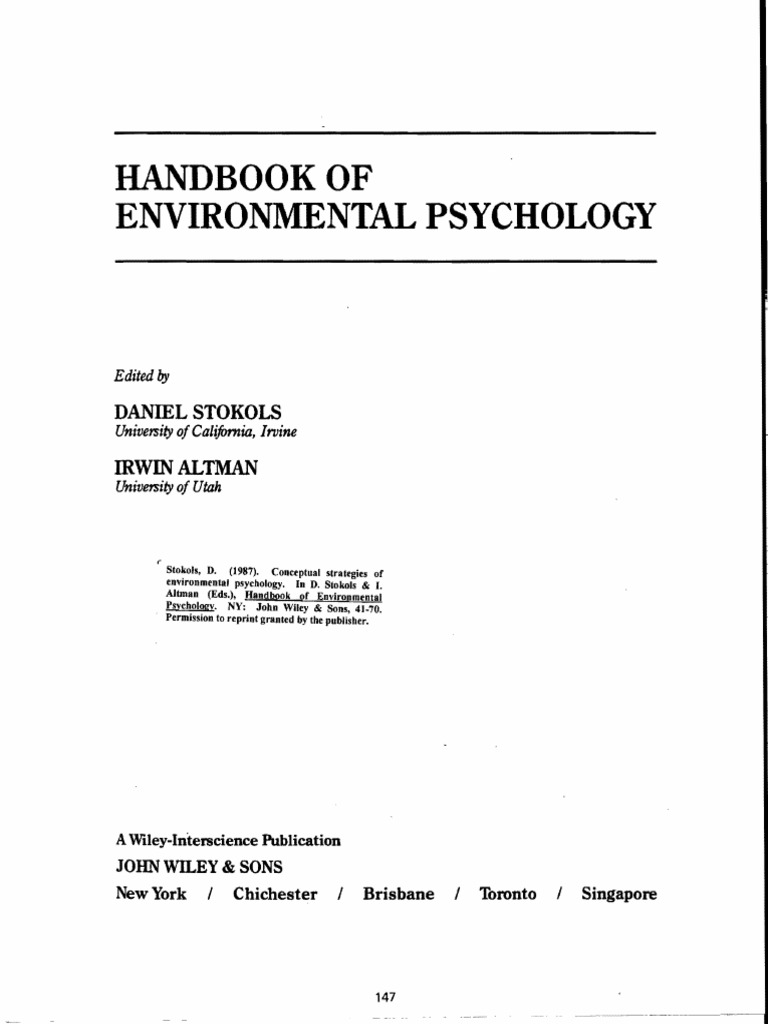 Environmental Psychology | PDF | Psychology | Theory