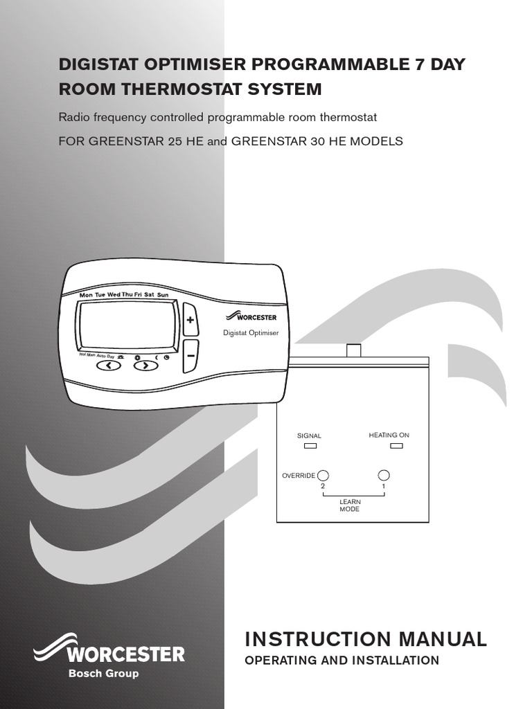 Worcester Digistat Optimiser Programmable 7 Day Room Thermostat System ...
