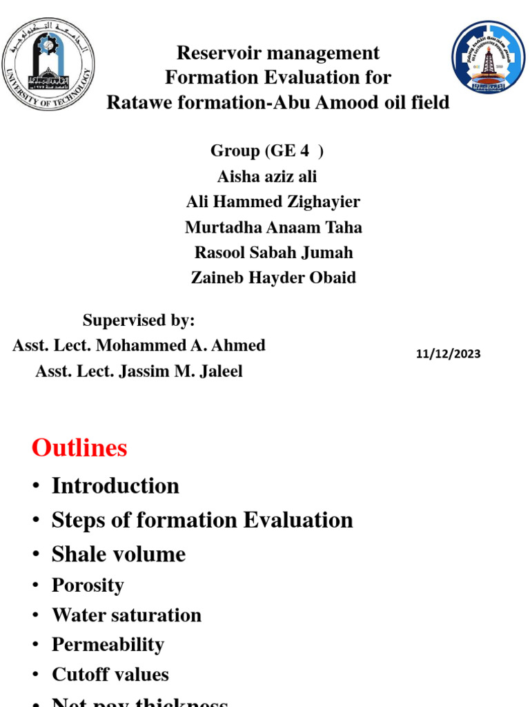 Ratawi Formation Evaluation Report | PDF | Permeability (Earth Sciences ...