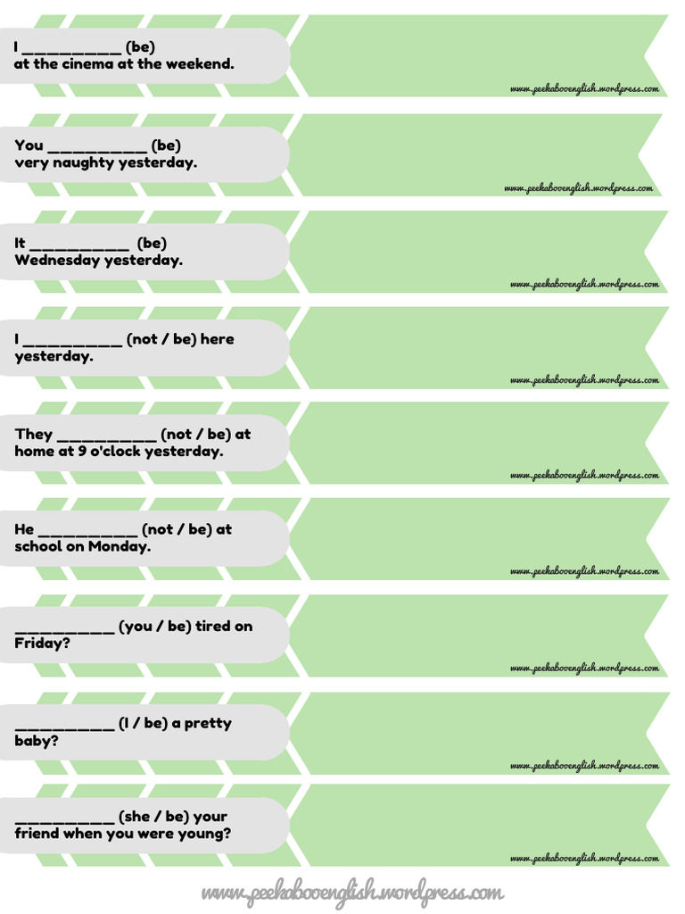 To Be - Past Simple - Kaboom | PDF