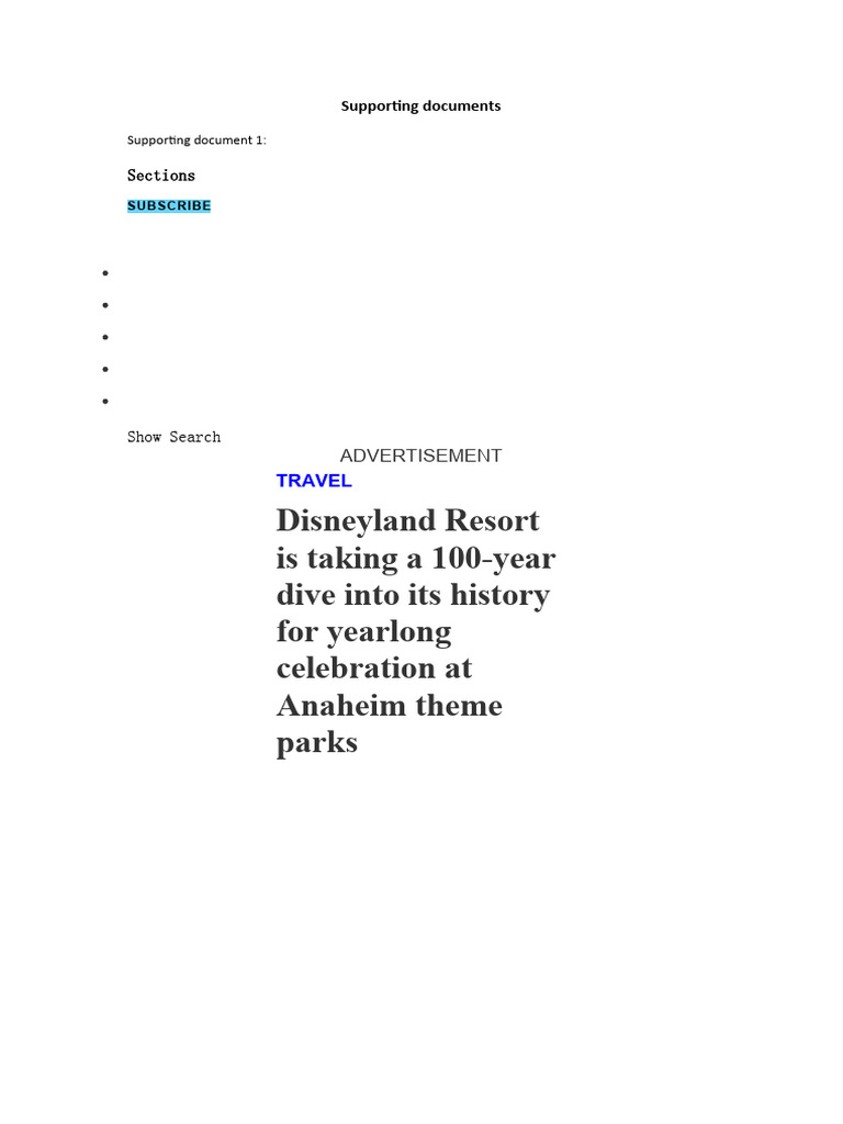 Supporting Documents | Download Free PDF | Disneyland | The Walt Disney ...