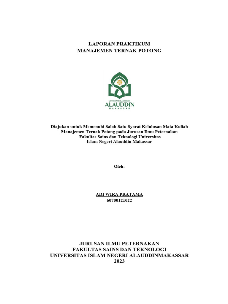 Laporan Sapi Potong | PDF