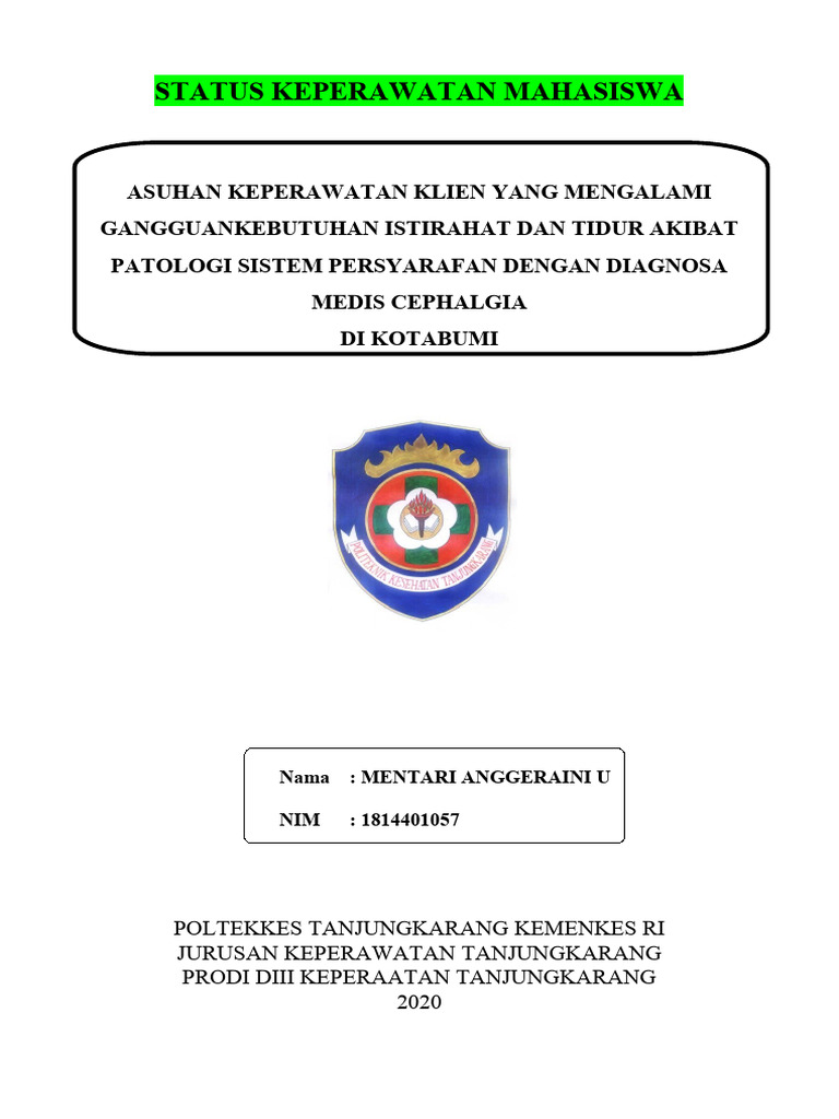 Askep Chepalgia (Mentari Tk.e Reg.2) | PDF