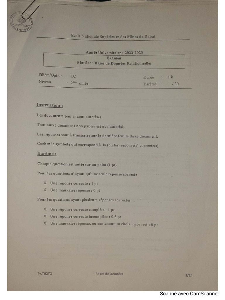 Exam 2022-2023 | PDF