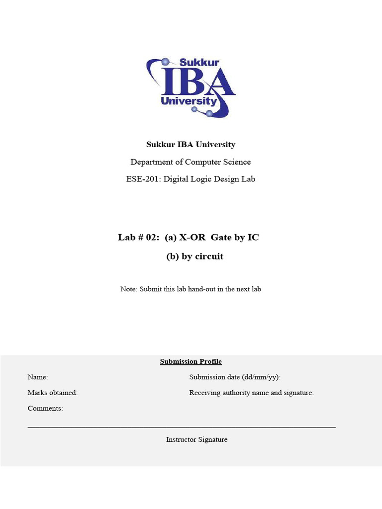 DLD Lab 02 | PDF | Logic Gate | Digital Electronics