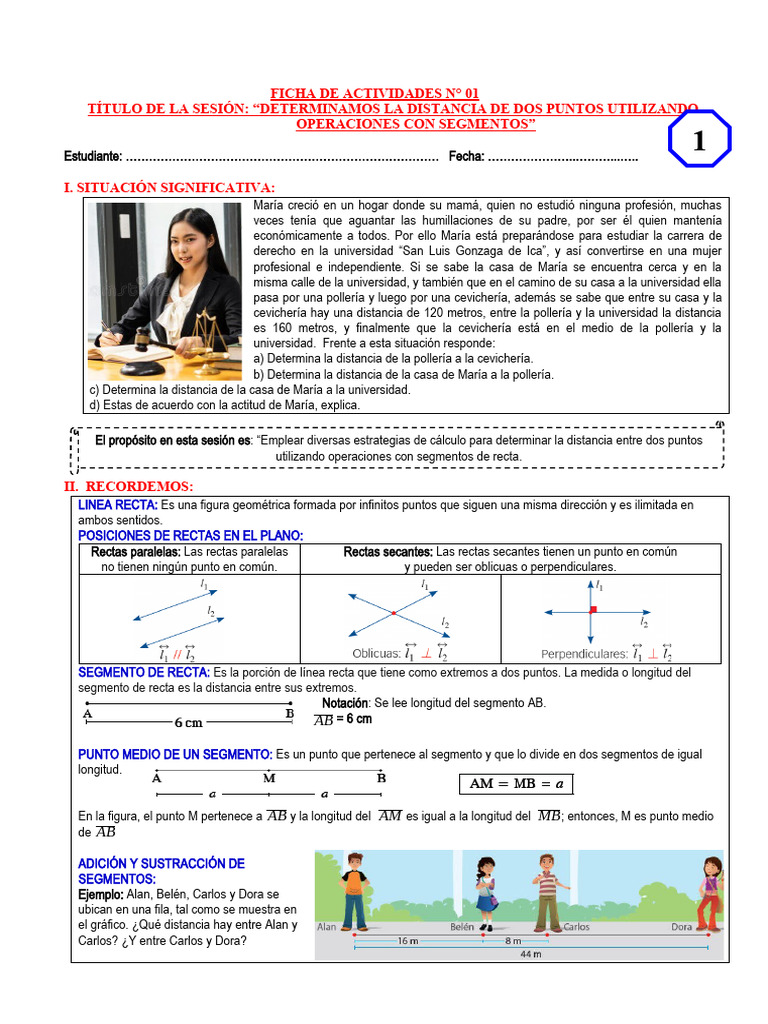 Rectas y Segmentos | PDF | Longitud | Geometría