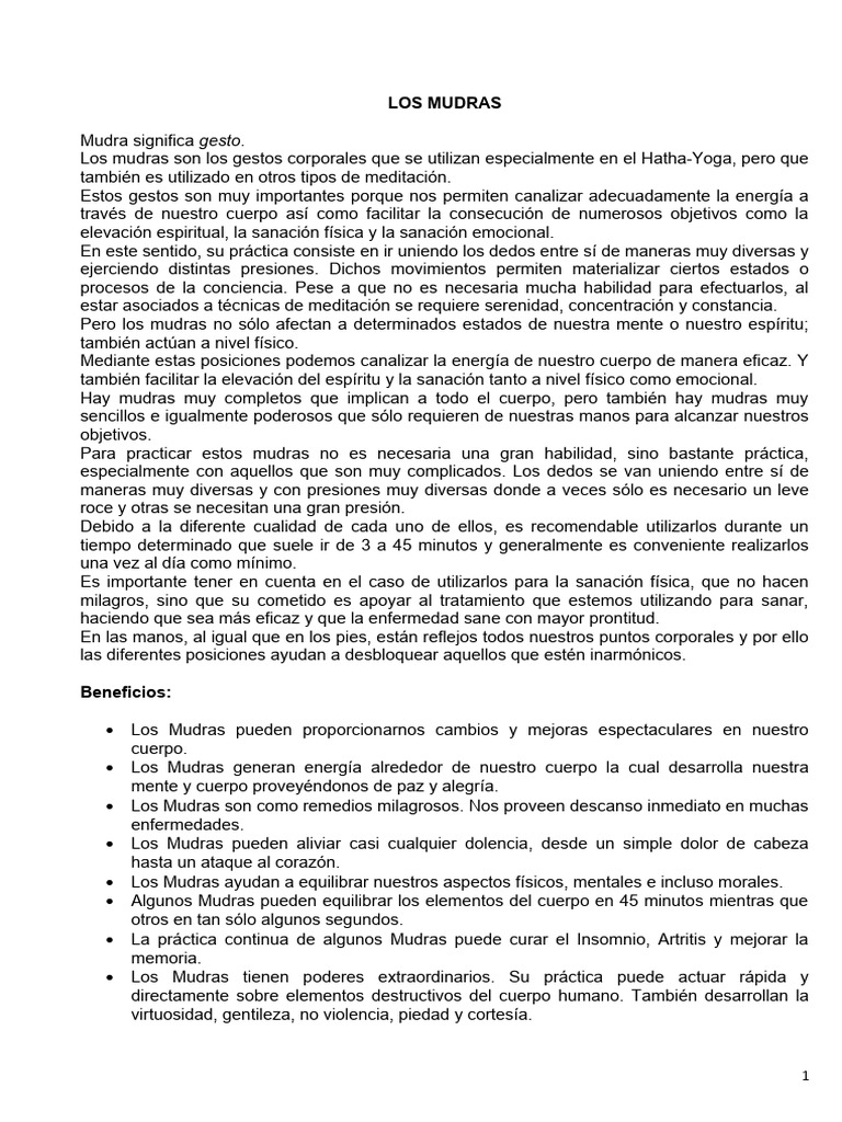 Mudras Pdf Meditación Mente