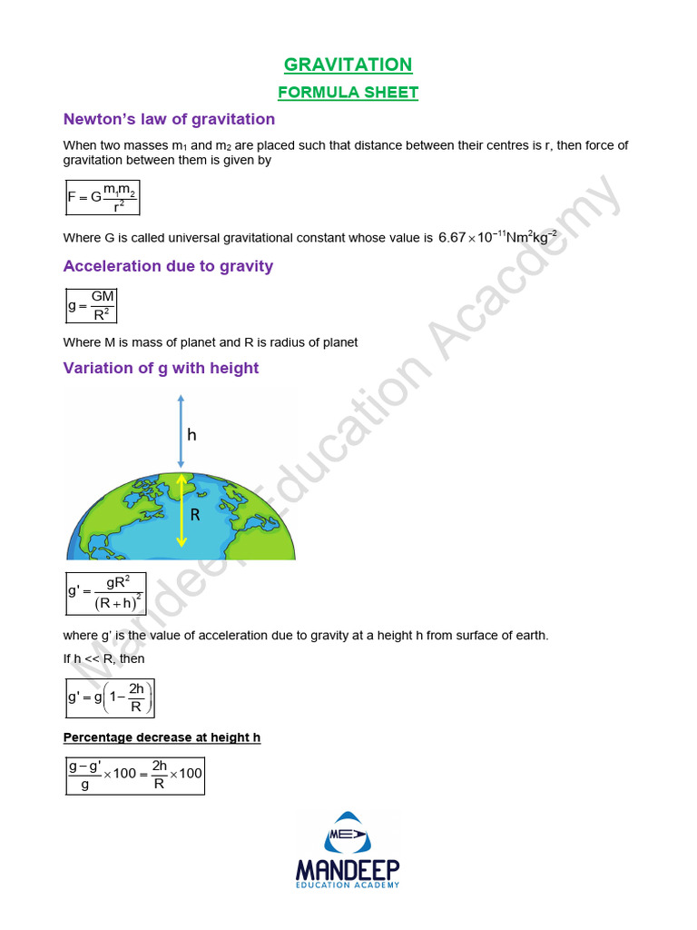 Gravitation | PDF | Gravity | Physical Quantities