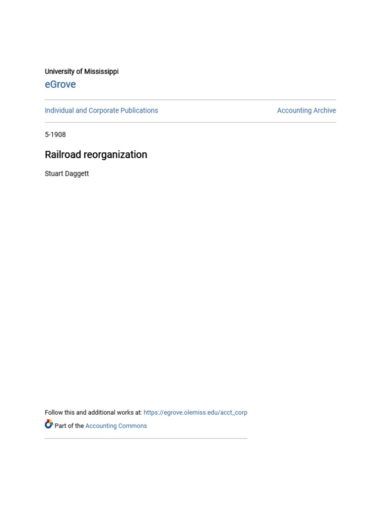Railroad Reorganization | PDF | Baltimore And Ohio Railroad | Stocks