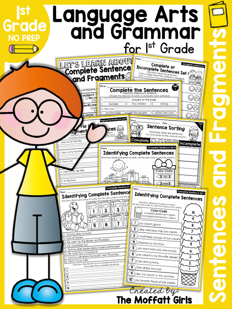 1st Grade Sentence Skills | PDF | Sentence (Linguistics) | Subject ...