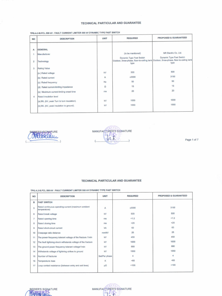 TPG A 2 FAULT CURRENT LIMITER 500 KV - NARI | PDF | Insulator ...