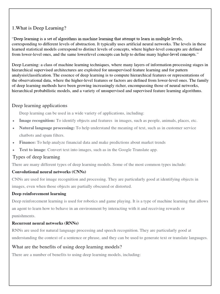 Deep Learning | PDF | Deep Learning | Machine Learning