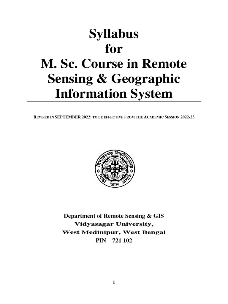 Rsgis PG Syllabus 2022 | PDF | Geographic Information System | Remote ...