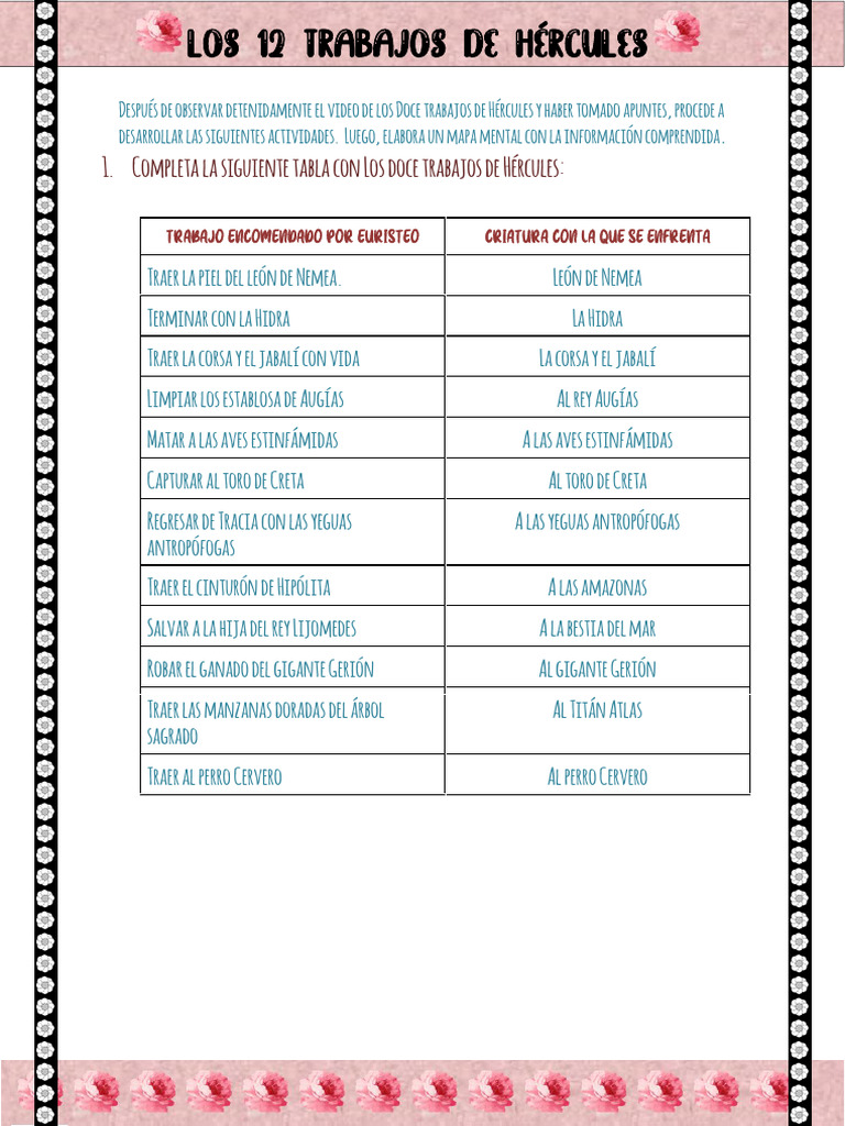 Los 12 Trabajos de Hércules | PDF