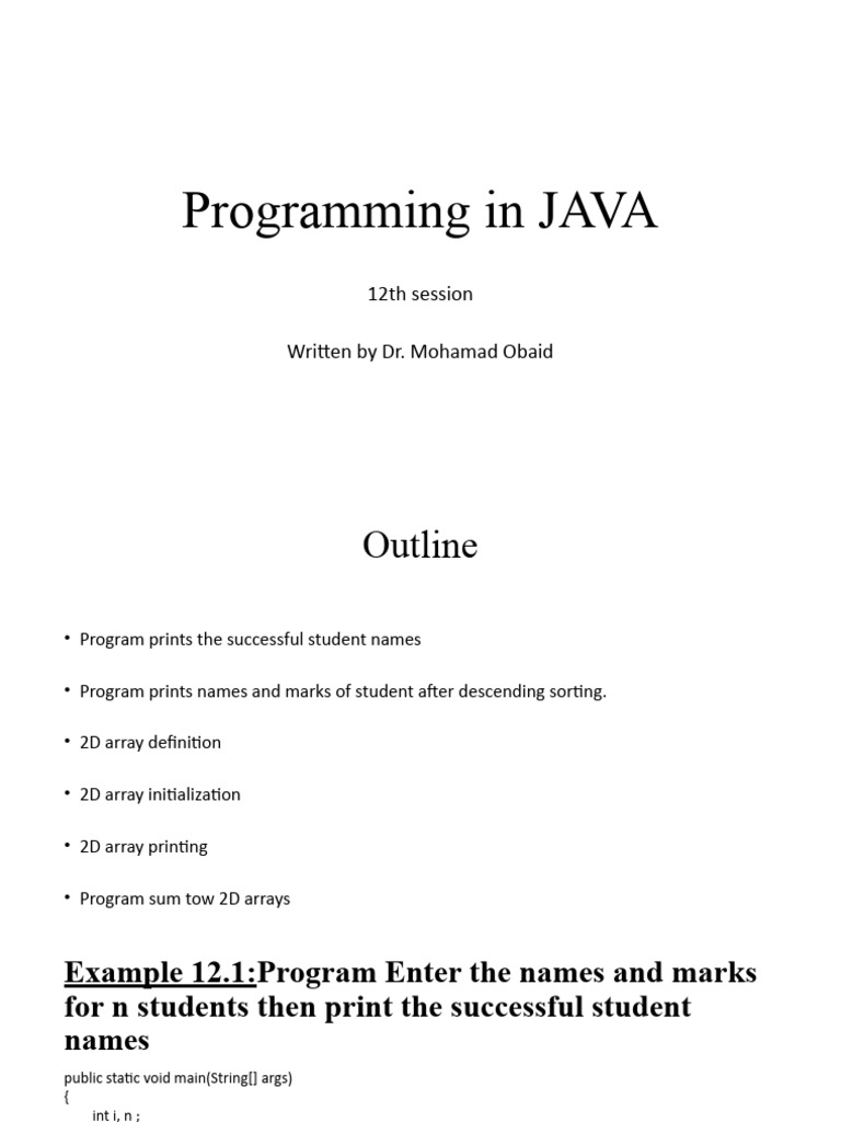 Programming in Java 12 | PDF