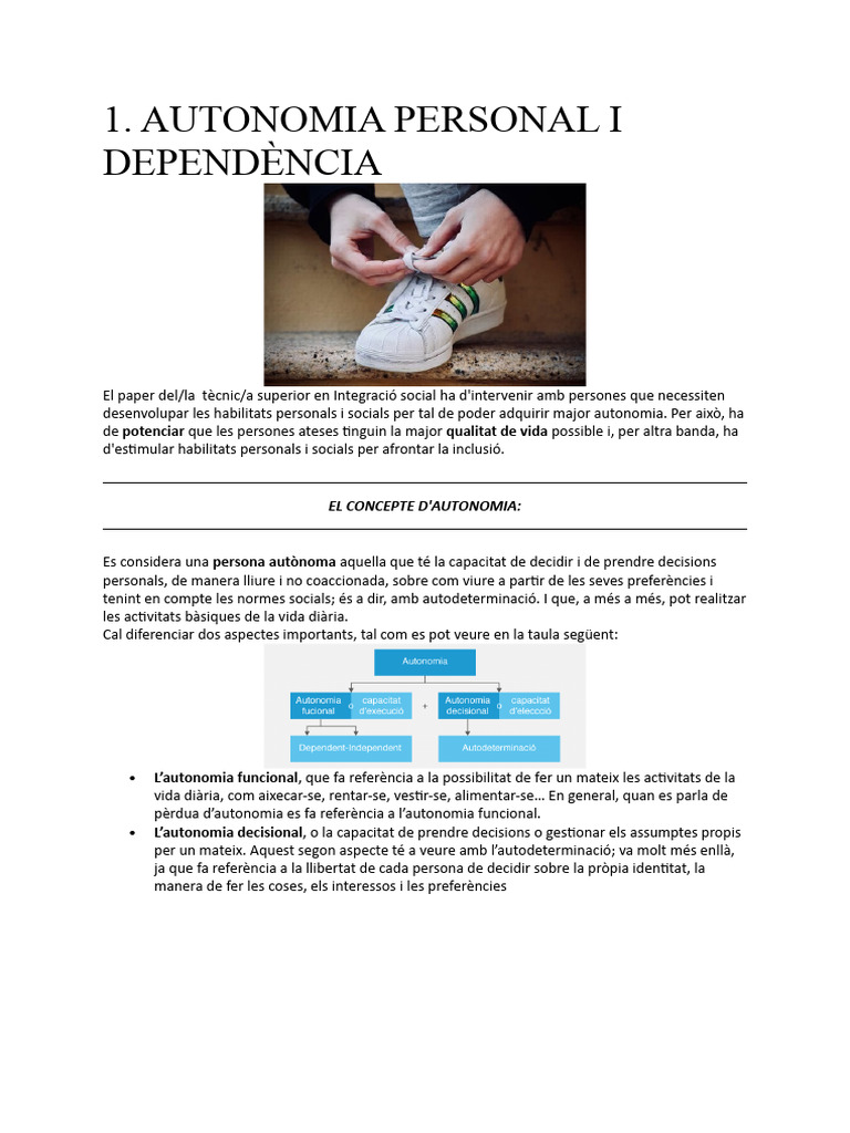 Autonomia Personal I Dependència | PDF