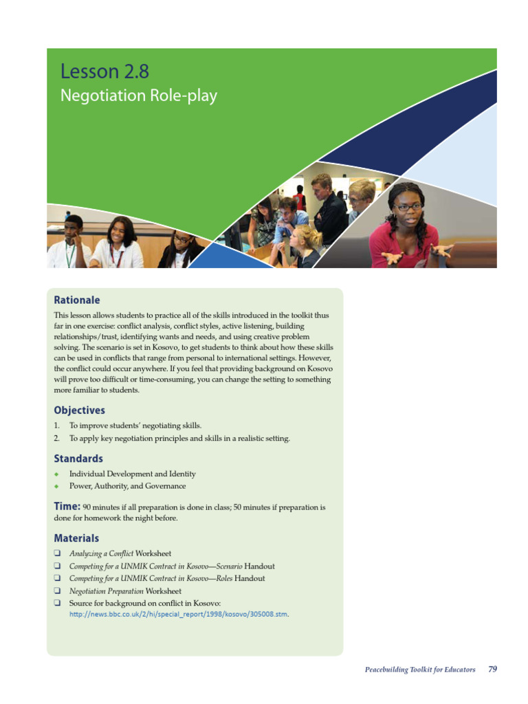 Peace Building Toolkit Lesson 2 - 8 | PDF | Negotiation | Human ...