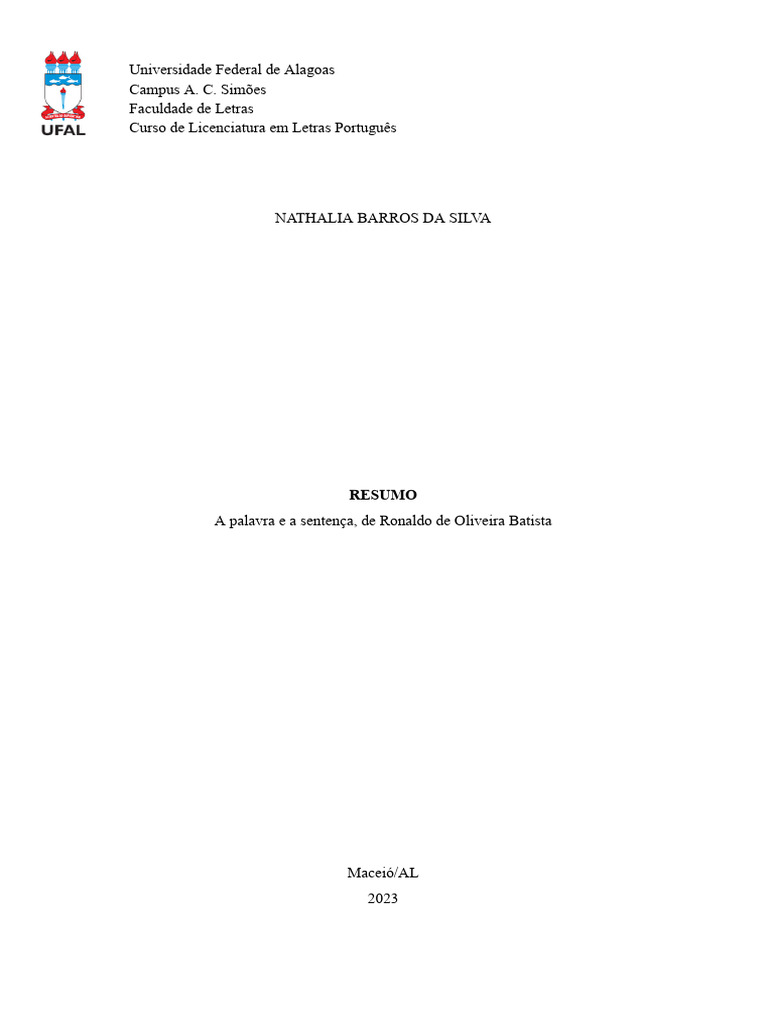 Capa e Folha de Rosto - Docx-Mesclado | PDF | Pronome | Palavra