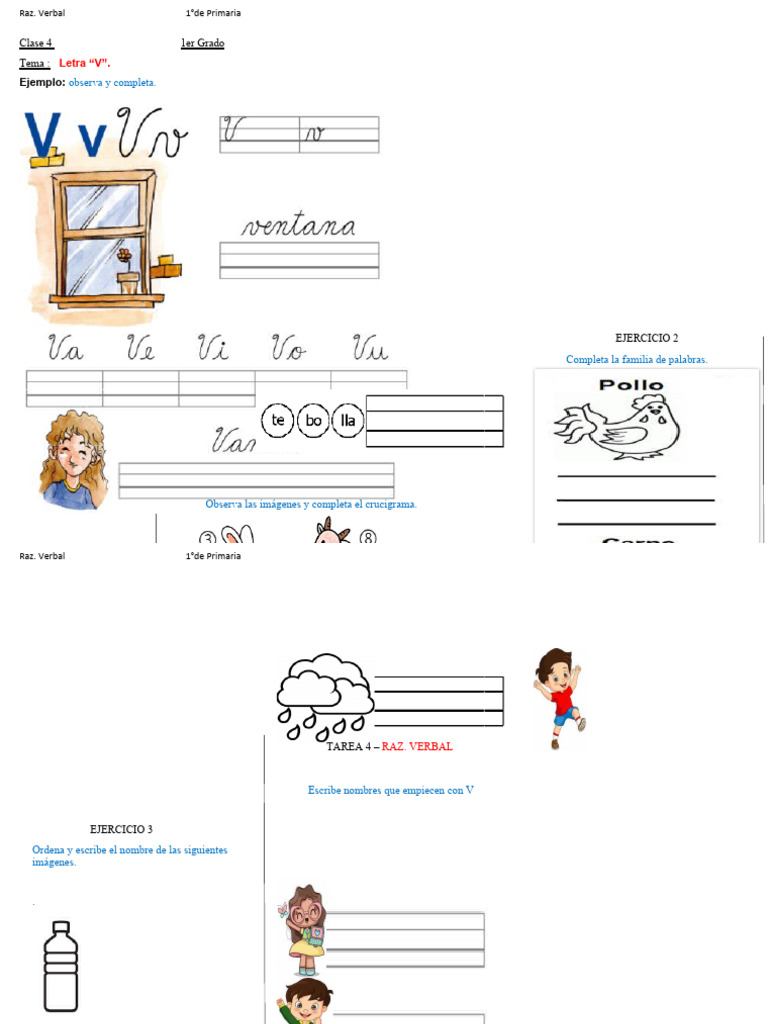 Actividades de Razonamiento Verbal con V | PDF