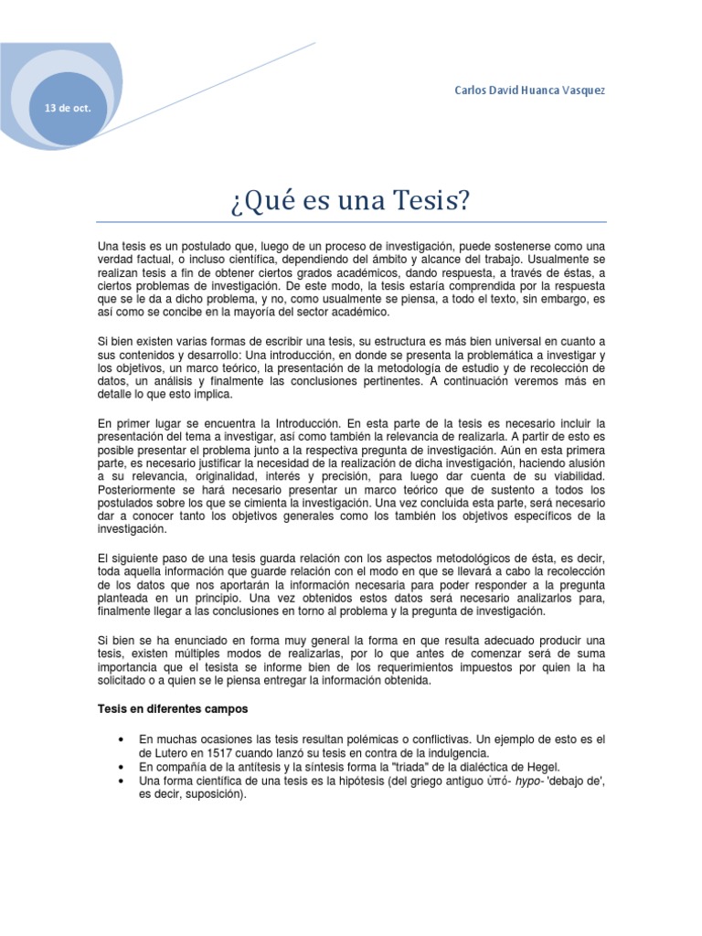 Que Es Tesis | PDF | Diseño | Science
