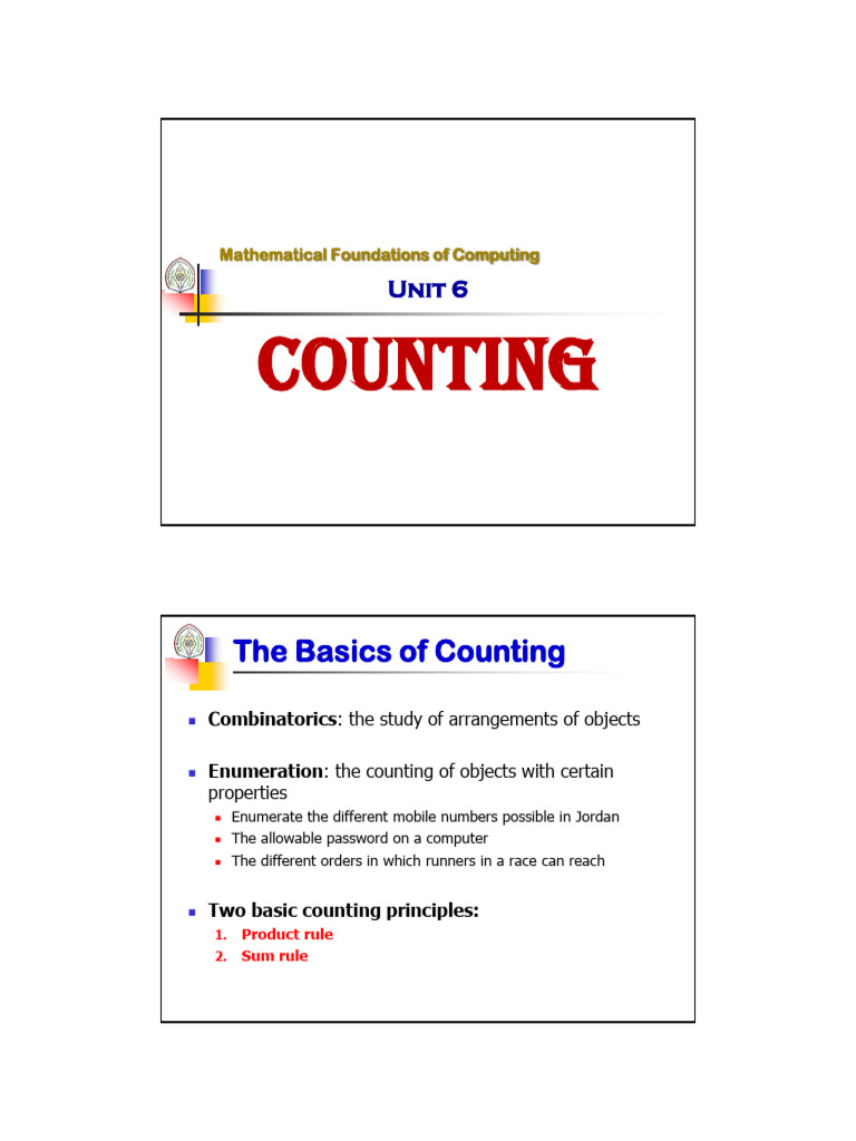Chapter 6 - COUNTING | PDF | Mathematical Concepts | Arithmetic