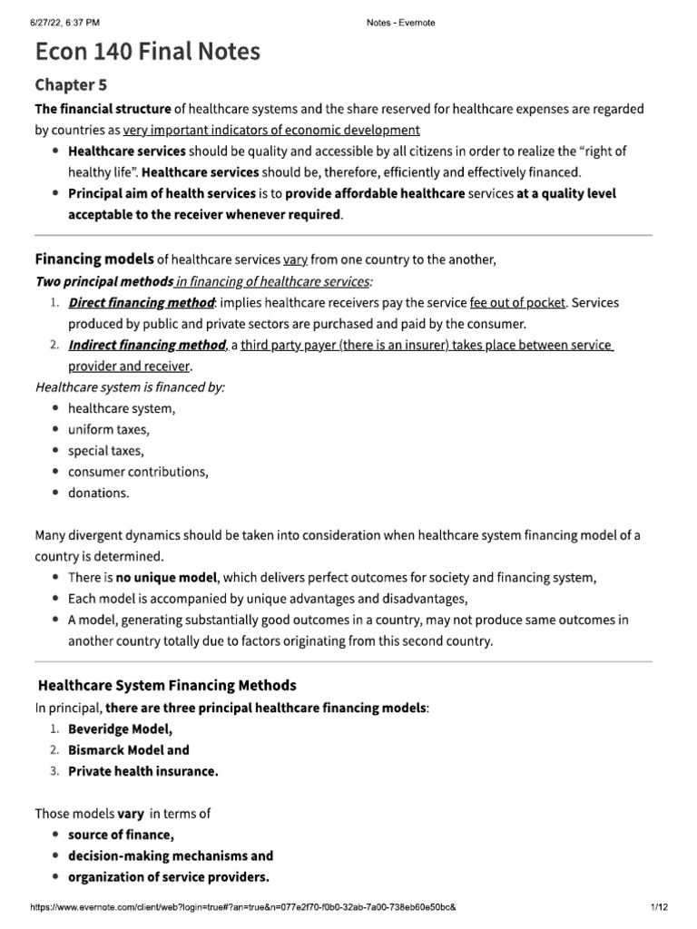 Econ 140 Final Notes | PDF