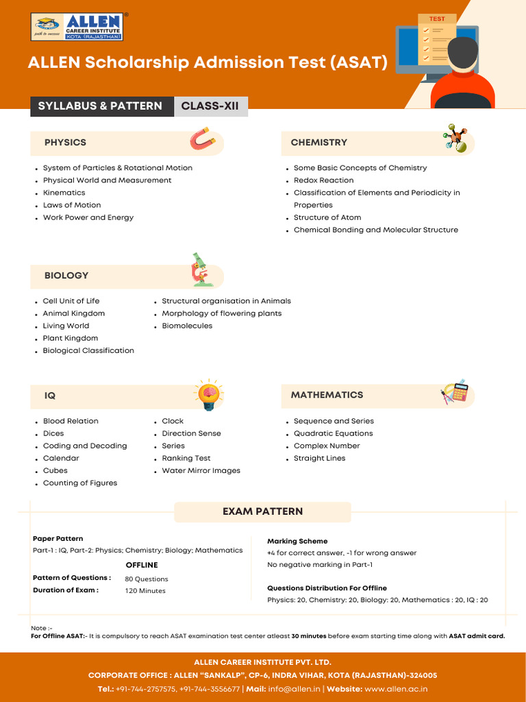 12 Enthus Asat Syllabus | PDF | Chemistry | Physics