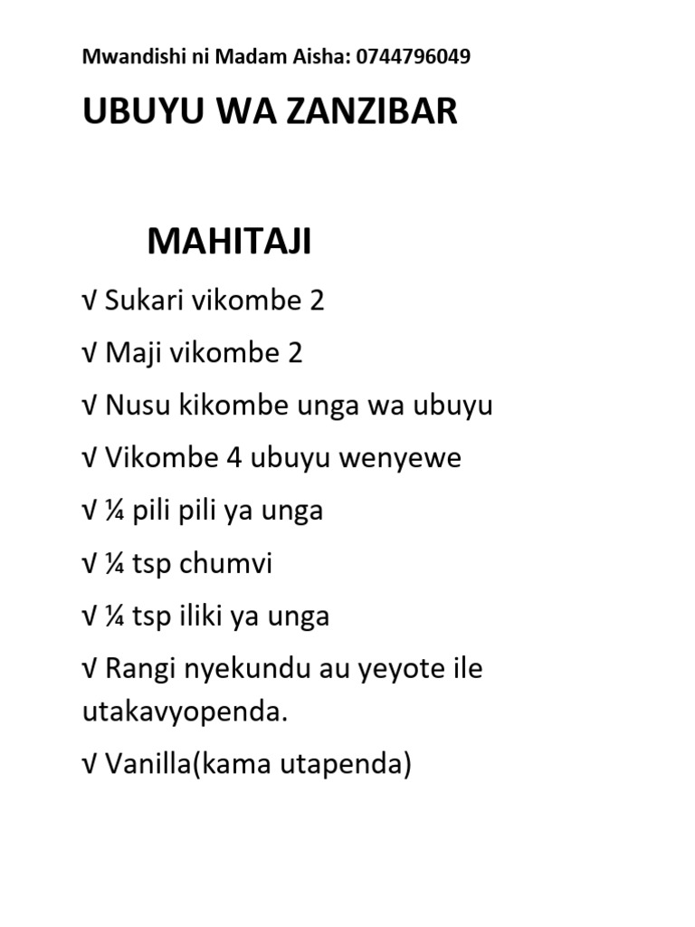 Kitabu Cha Vitafunwa | PDF