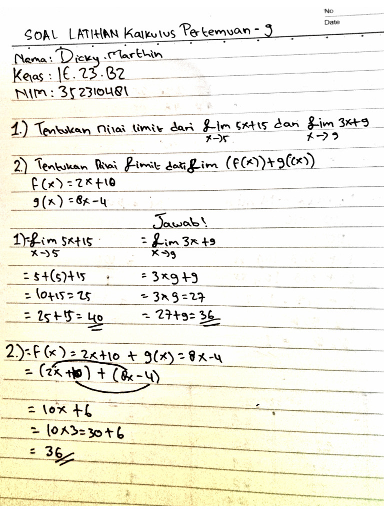 Tugas Kalkulus Dicky Marthin | PDF