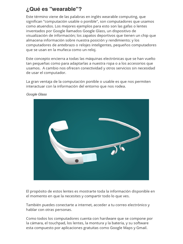 Qué Es Wearable | PDF