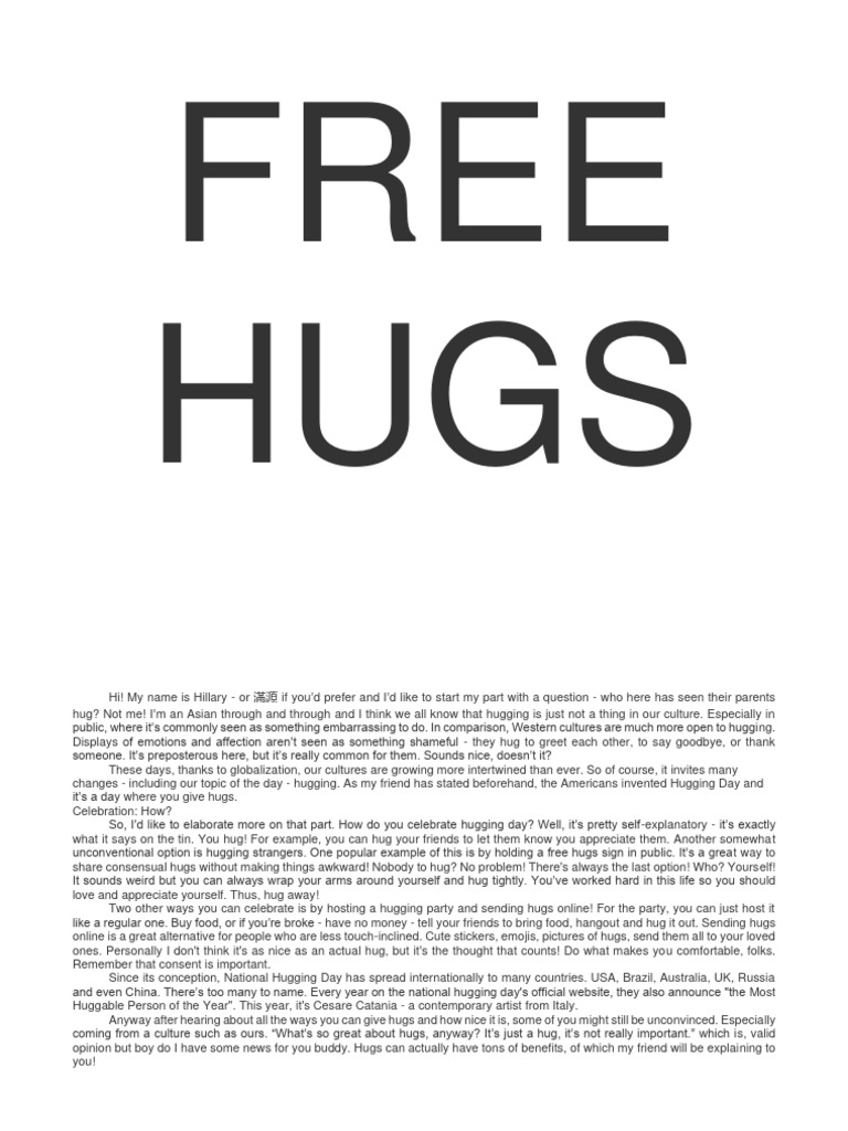 Free Hugs Sign PDF | PDF