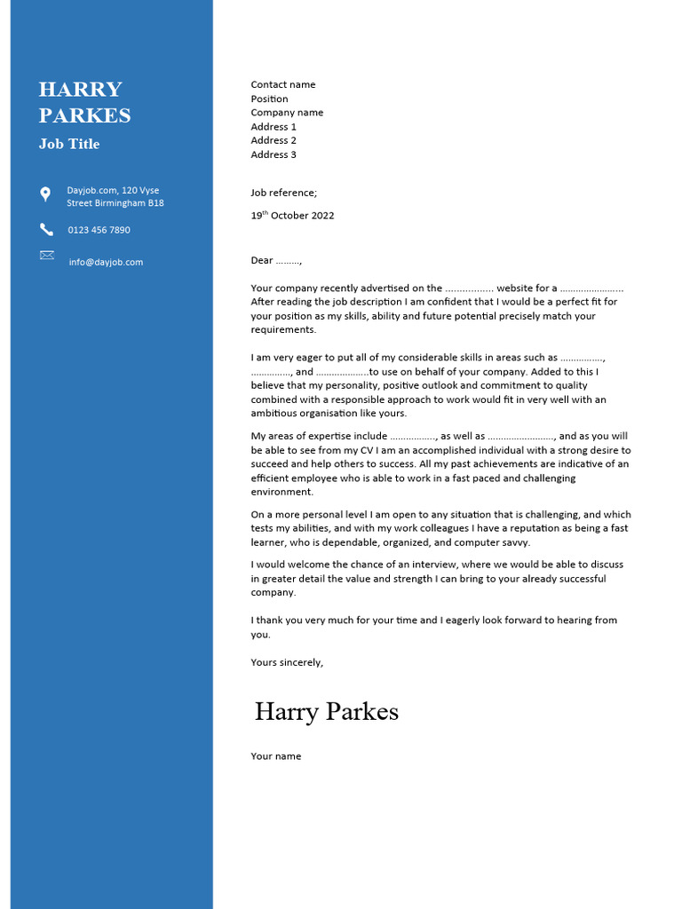 Sample Cover Letter | PDF | Cognition | Learning