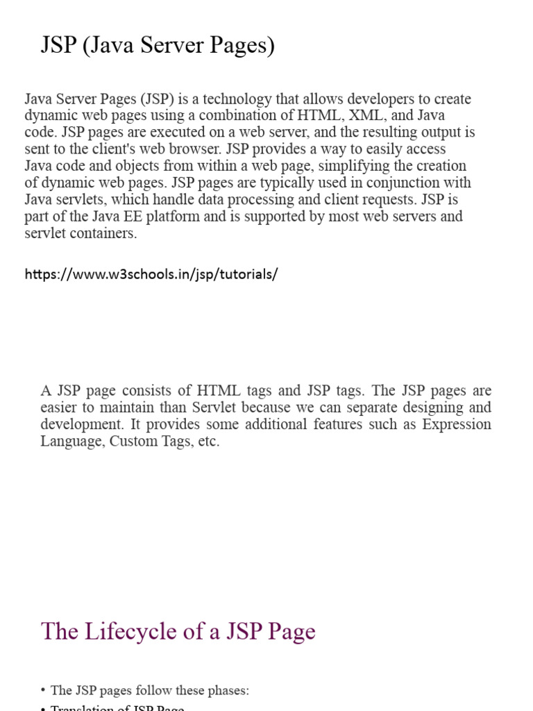 Jsp Java Server Pages Pdf Html Element Java Programming Language 4744