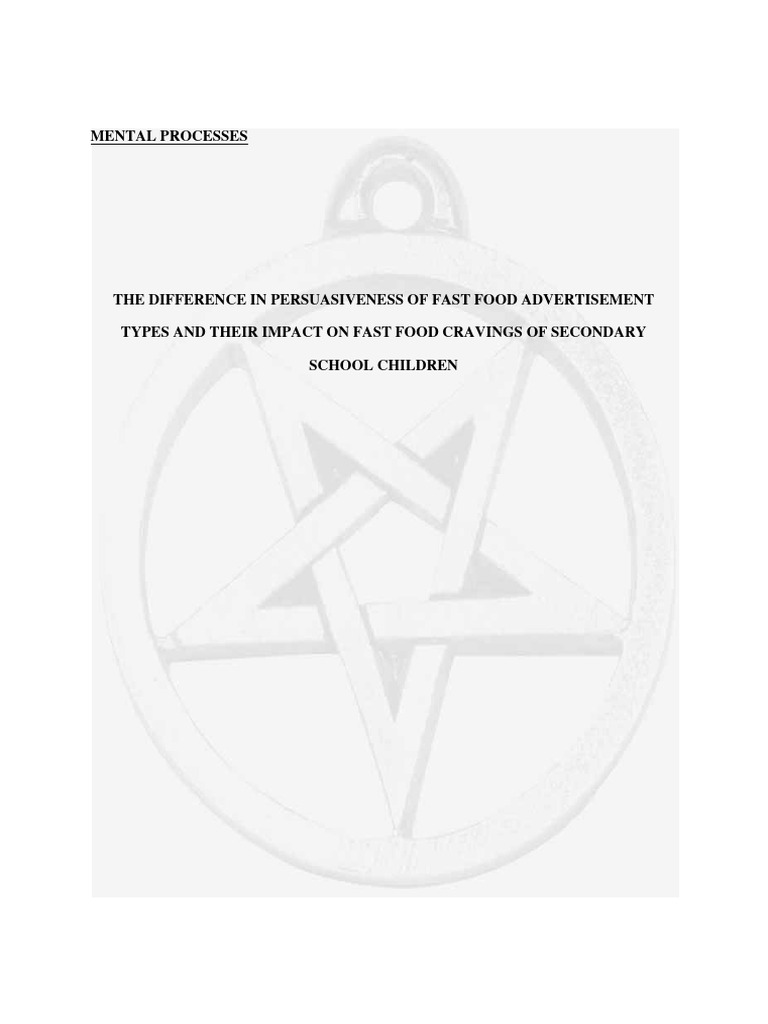 Fast Food Advertisement and Cravings in School Children | PDF ...