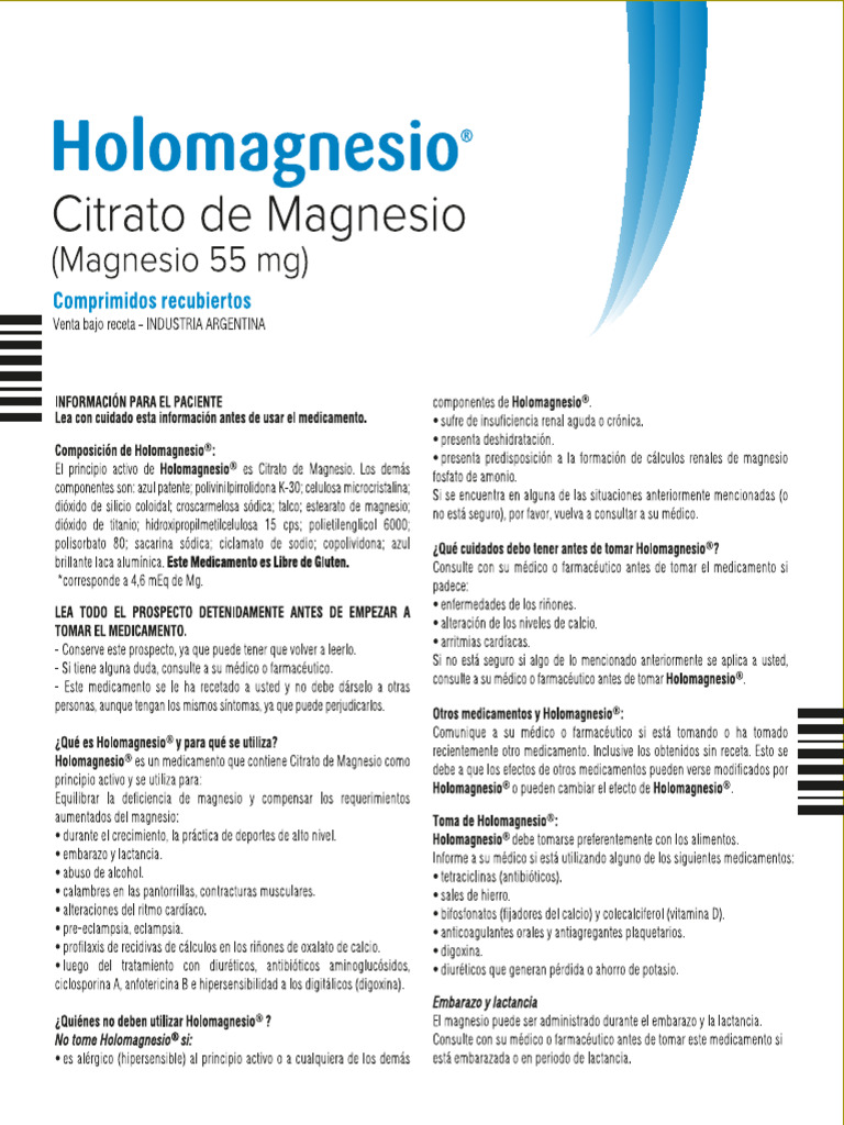 Prospecto-Holomagnesio | PDF