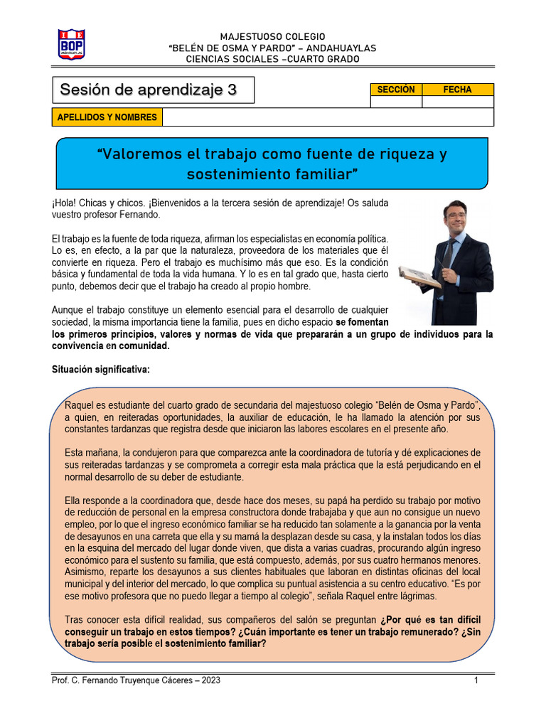 Ficha de Aprendizaje Eda 3 - CC - Ss. 4to. Grado (20-04-2023) | PDF | Motivación | Motivacional