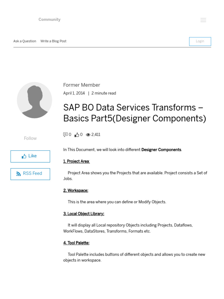 SAP BO Data Services Transforms - Basics Part5 (Designer Components ...
