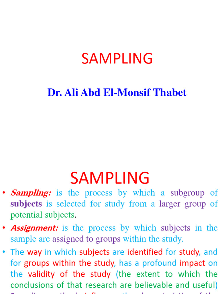 Sampling 2023 | PDF | Sampling (Statistics) | Stratified Sampling