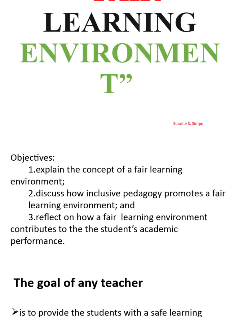 Fair Learning Environment | PDF