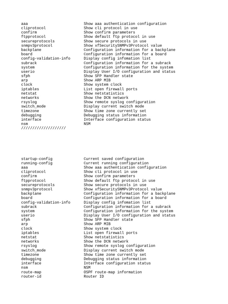 TN - CLI COMMANDS - Important | PDF | Radius | Command Line Interface